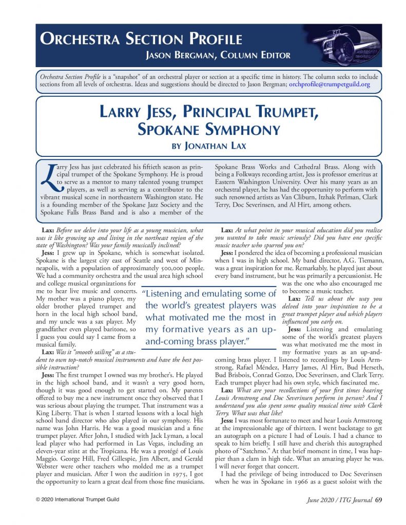International Trumpet Guild Journal – Page 2 – Amend Music Center